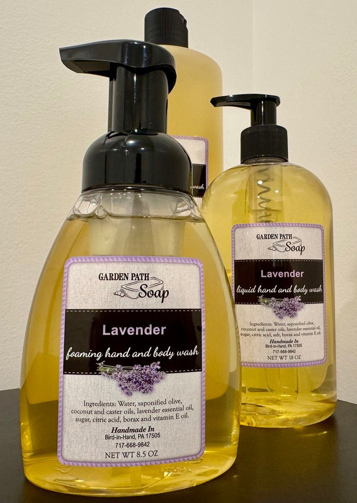 LAVENDER FOAMING HAND & BODY WASH | Amish Gentle Calming Soap Cleanser ...