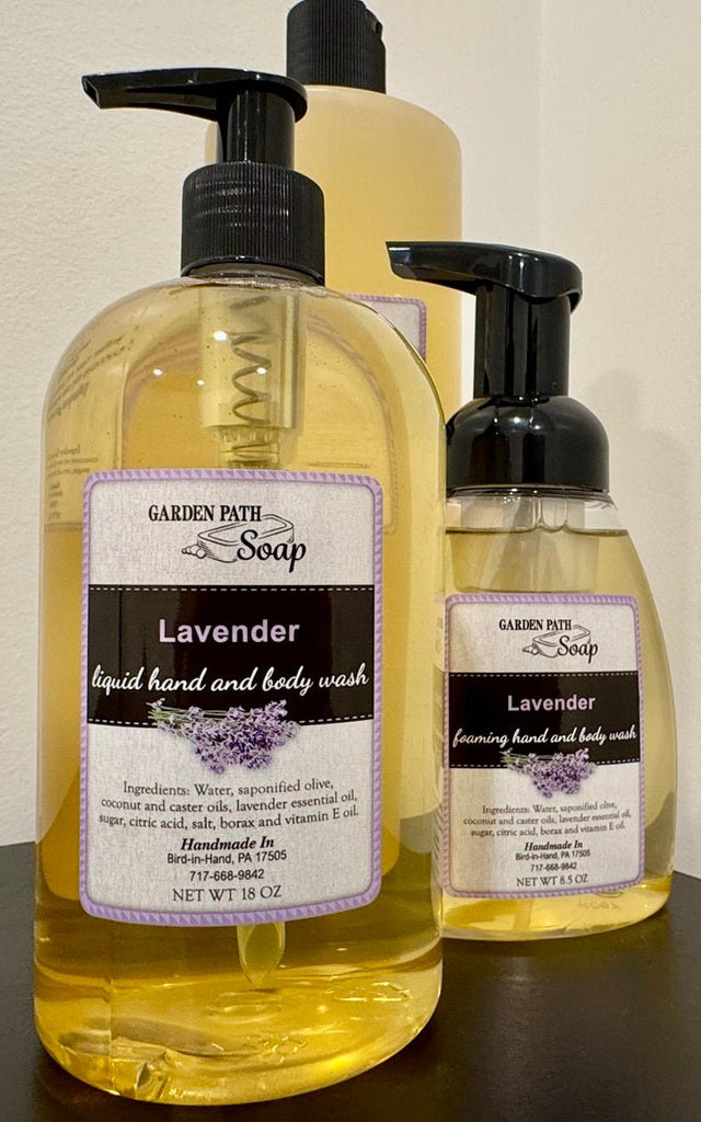 LAVENDER LIQUID HAND & BODY WASH | Gentle Calming Soap Cleanser 18 oz ...