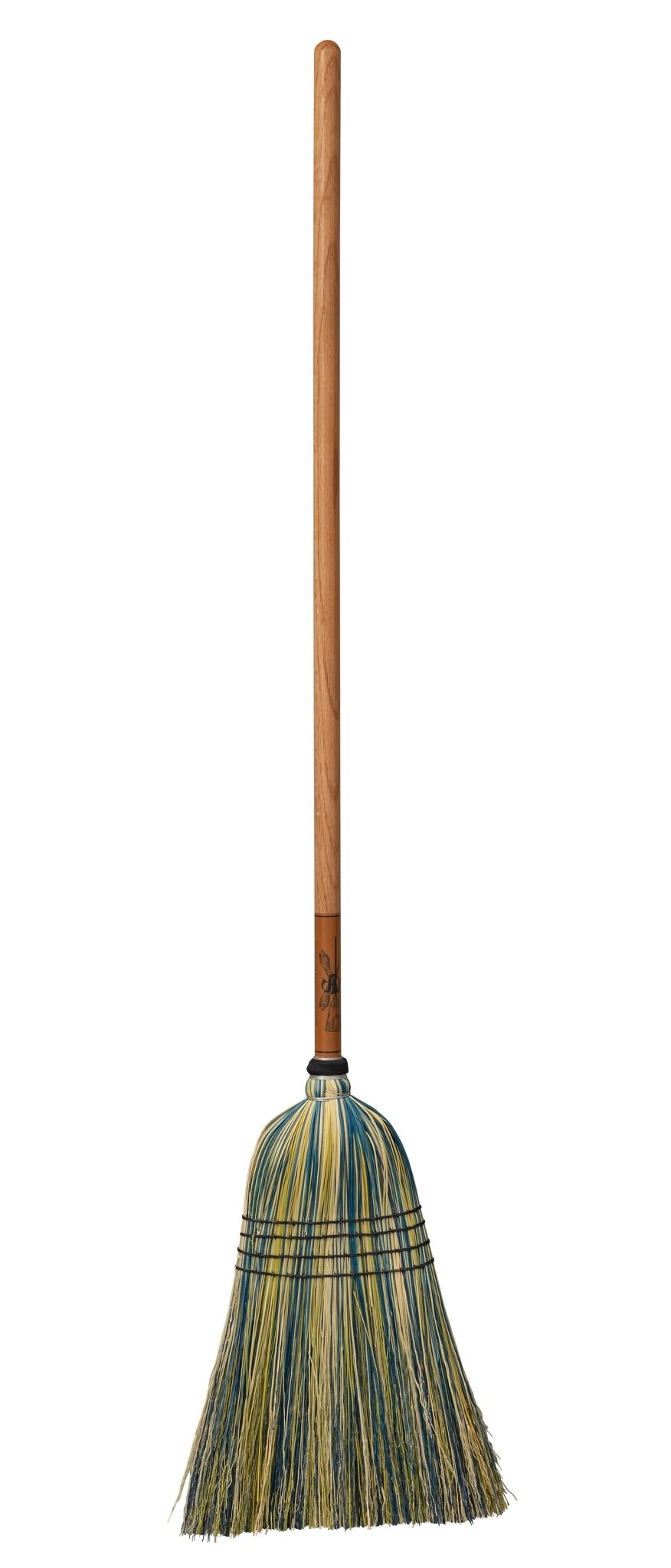 Broom AUTHENTIC AMISH MULTI COLOR BROOM - Heavy Duty Corn Straw & Solid ...
