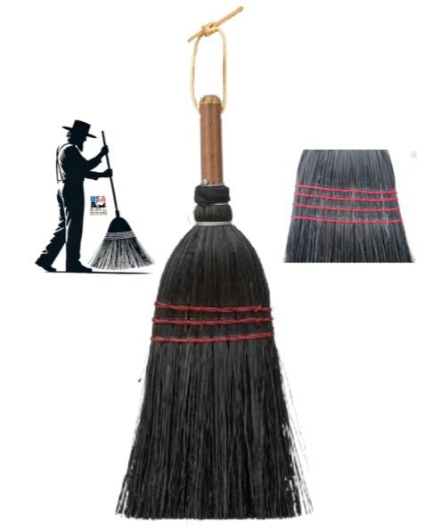 Broom AUTHENTIC DELUXE BLACK WHISK BROOM - Amish Corn Straw Hand Brush ...