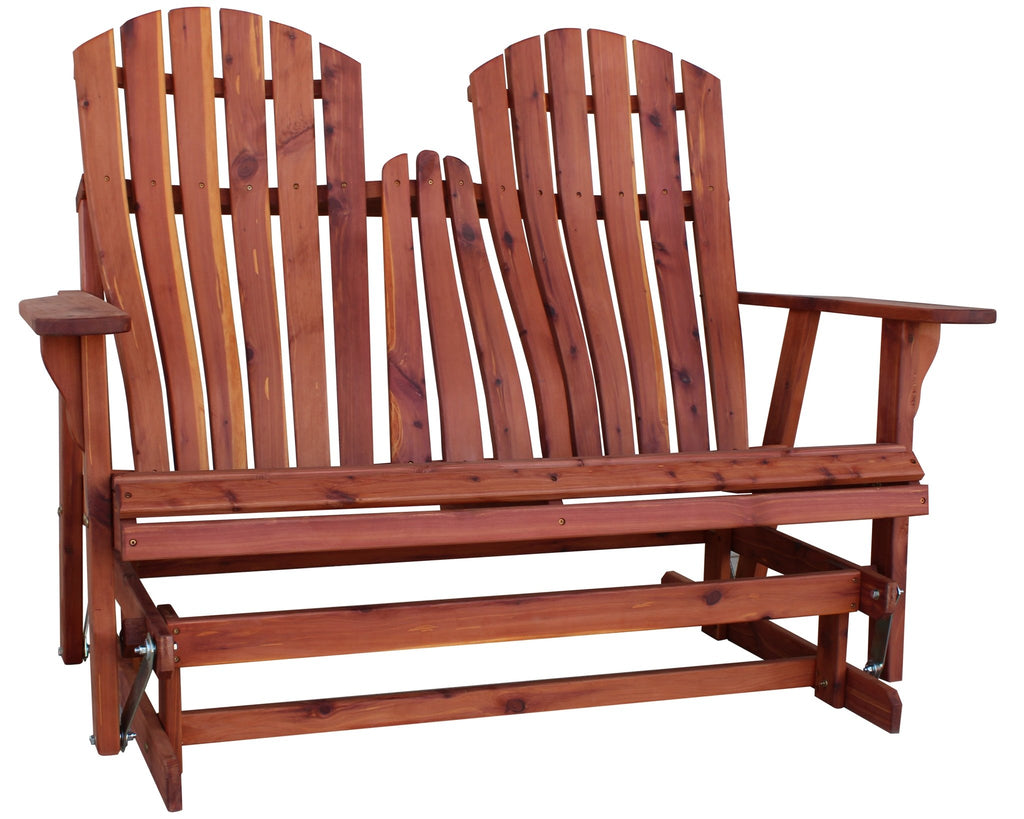 Chairs ADIRONDACK GLIDER LOVESEAT with LUMBAR SUPPORT - Red Cedar Love ...