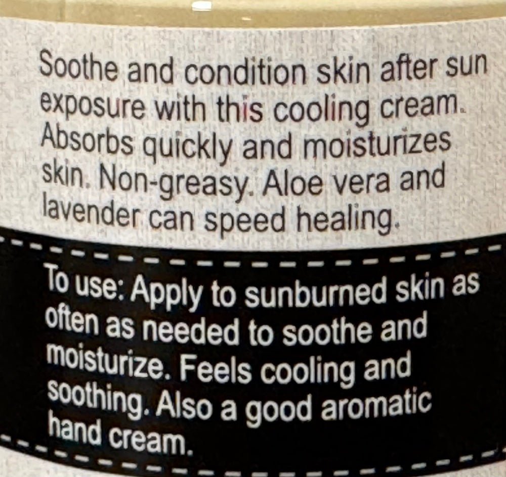 SUNBURN SOOTHER CREAM - Amish Handcrafted Lotion with Aloe Vera ...