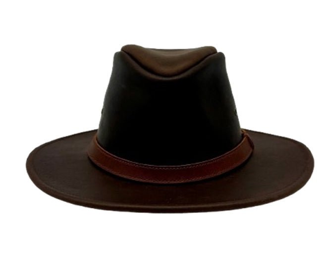 Leather Hat AUSSIE OUTBACK HAT - Amish Handcrafted Leather Cowboy Bush ...