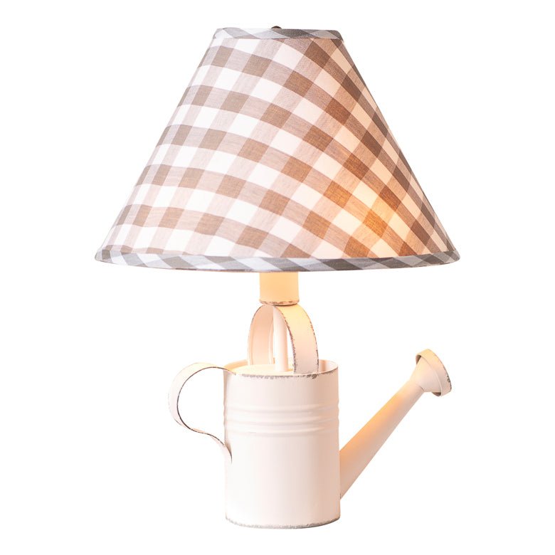 Table Lamp Vintage Watering Can Lamp | Rustic White Finish and Shade ...