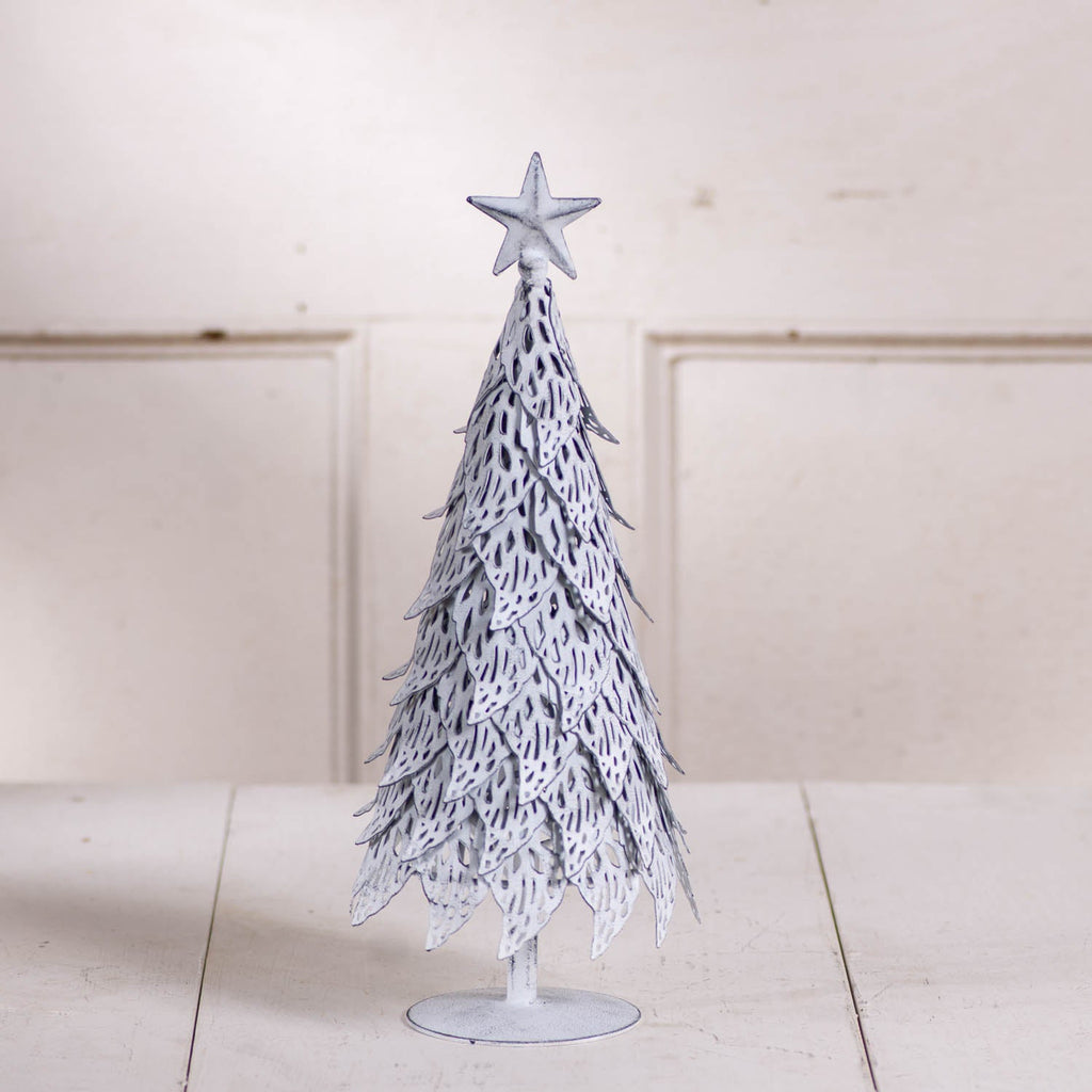 Tabletop Christmas Tree 15-Inch in Rustic White – Saving Shepherd