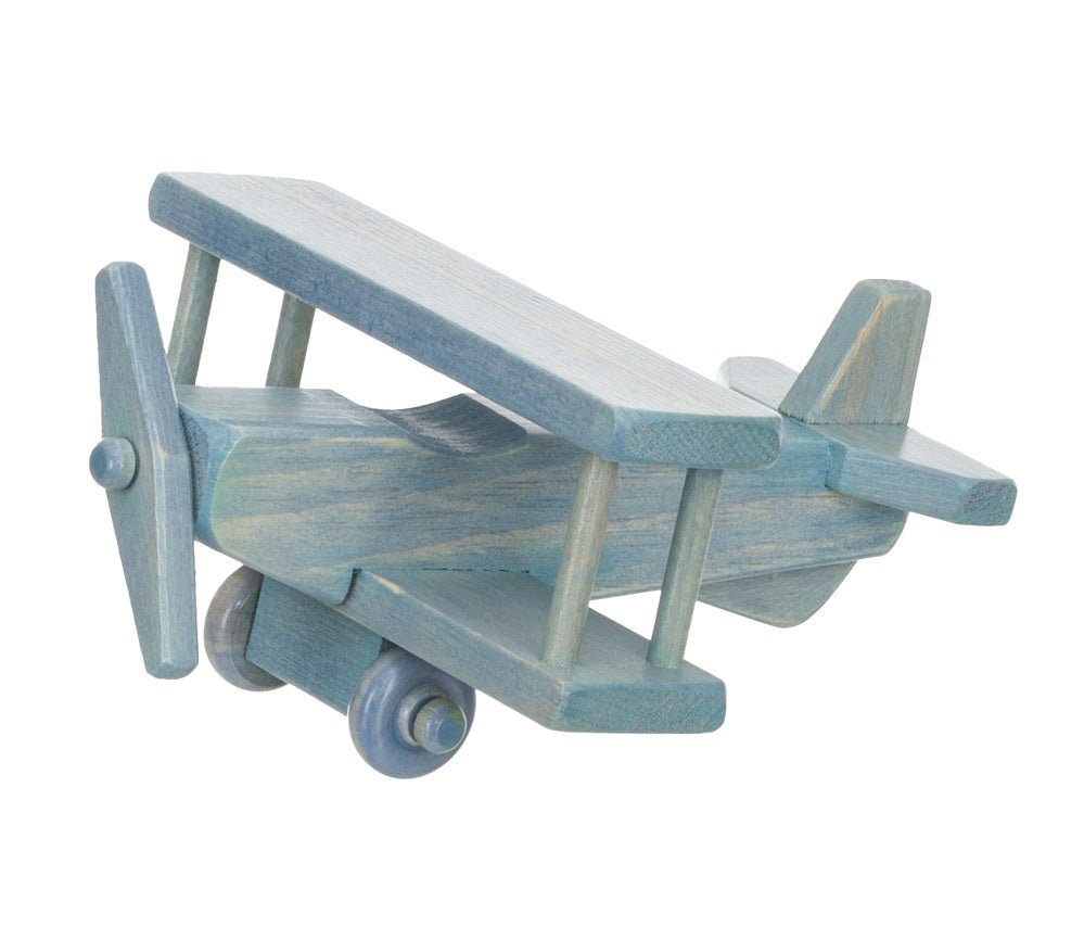 AIRPLANE - Amish Handmade Wood Bi-Plane Toy – Saving Shepherd