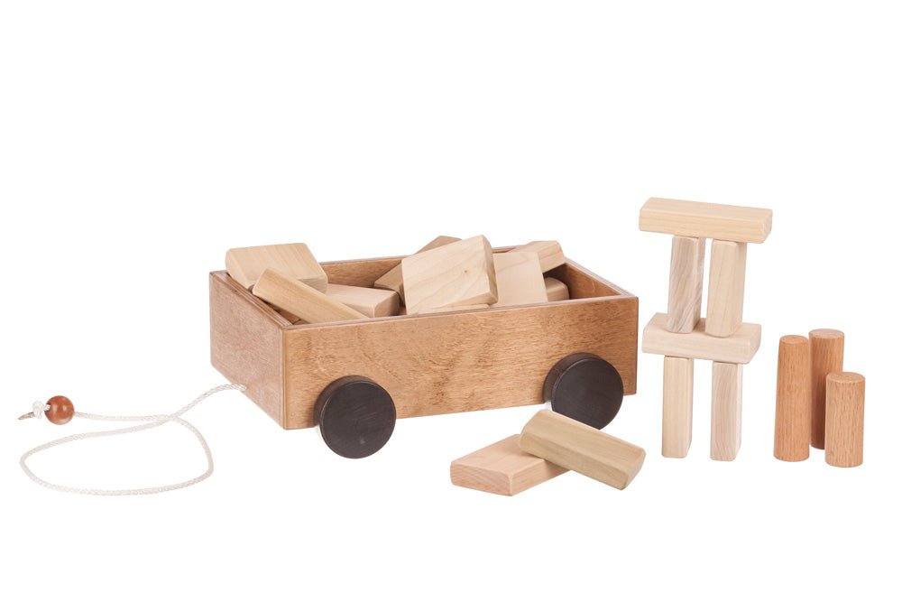 Wagon with Blocks 2-in-1 Handmade Amish Wood Toys – Saving Shepherd