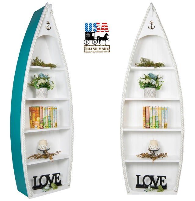 Bookcases BOAT BOOKSHELF - 4' & 6' Amish Handmade Rowboat – Saving Shepherd