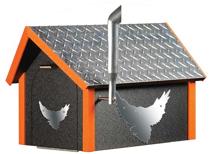 Mailbox BIKER MAILBOX - Diamond Plate Black & Orange Poly – Saving Shepherd
