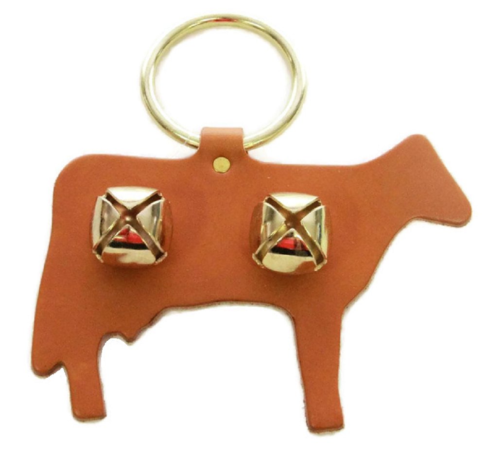 Door Chime DOOR CHIME - LEATHER COW with SLEIGH BELLS – Saving Shepherd