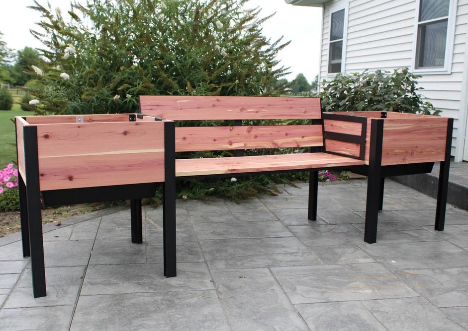 Outdoor Furniture 2 RAISED GARDEN BEDS with 4' BENCH – Saving Shepherd