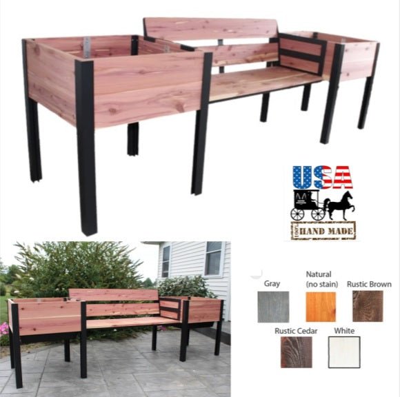 Raised Garden Bed With Bench Build Your Own Raised Beds Fine