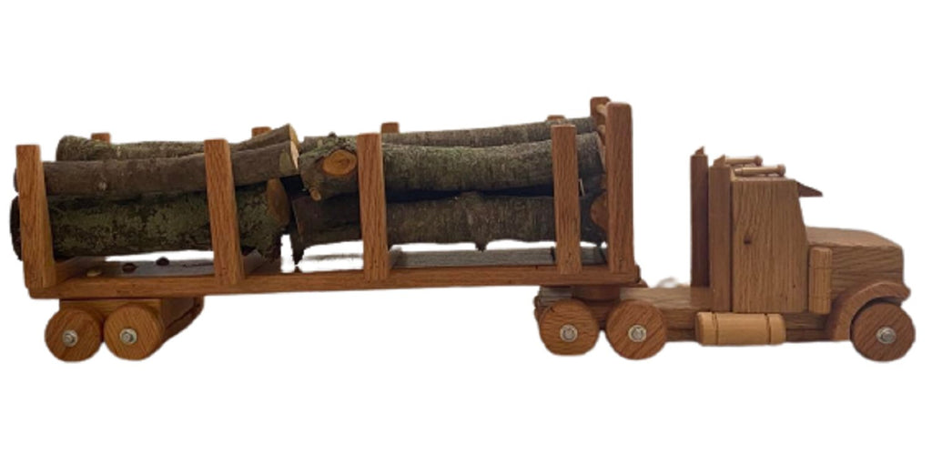 Handmade Toys | Wood XL Flatbed Log Truck & Logs | Shop Now – Saving ...