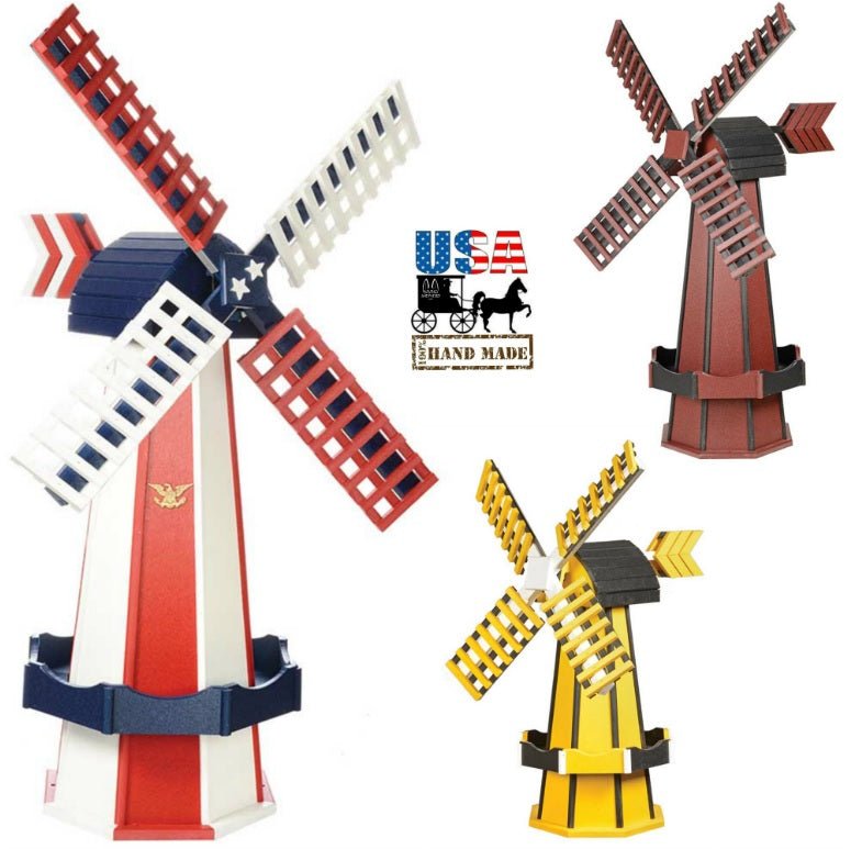 Windmill 60" POLY WINDMILL Working Dutch Garden Weather Vane – Saving ...