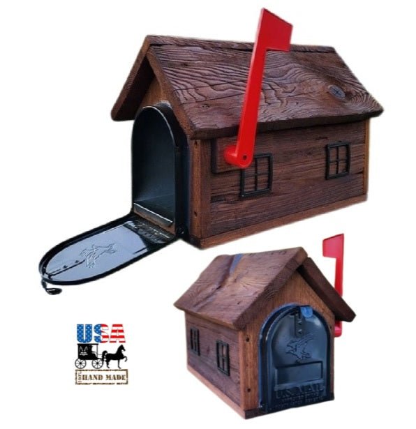 Log Cabin Mailbox Barn Style Mailbox With Cedar Shingle Roof From
