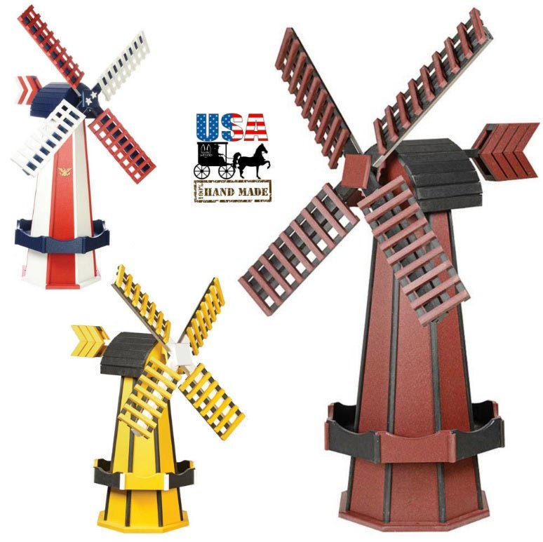 Windmill 60" POLY WINDMILL Working Dutch Garden Weather Vane – Saving ...