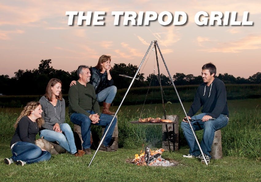 Campfire Grill TRIPOD CAMPFIRE GRILL SET - Adjustable – Saving Shepherd