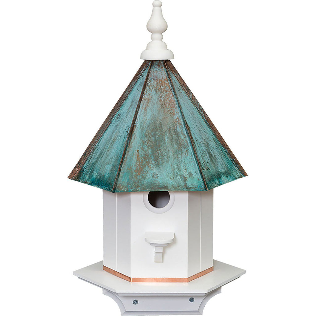 WOODPECKER BIRDHOUSE - Azek Vinyl with Patina Copper Roof Bird House ...
