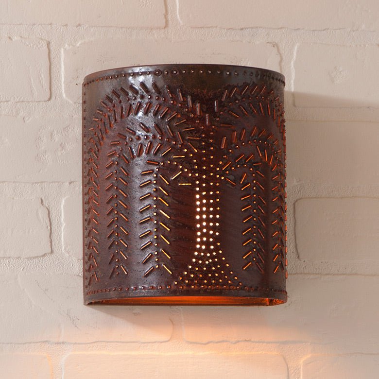 Country Lighting PUNCHED TIN SCONCE LIGHT Handcrafted – Saving Shepherd
